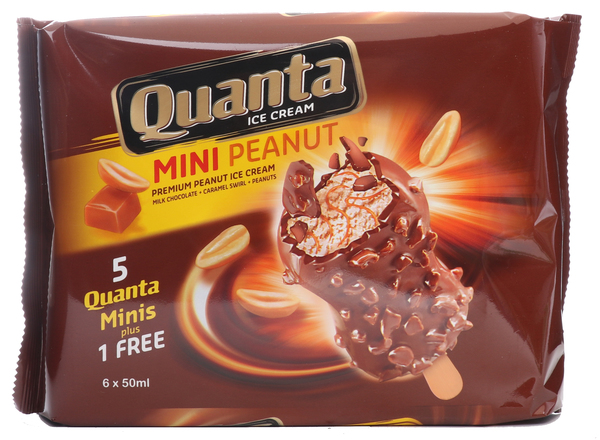 Quanta Mini Peanut Ice Cream With Milk Chocolate & Caramel Swirl 5+1*50 ...