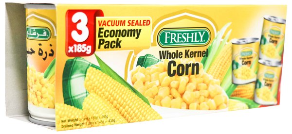 Buy Freshly Whole Kernel Corn 3*185g and Canned Food online - Danube