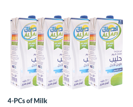Buy Alsafi Long Life Full Fat Milk 4*1L online - Danube