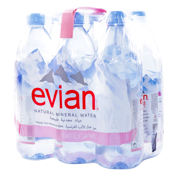 Buy Evian Natural Mineral Water 6*1L and Beverages & Water online - Danube