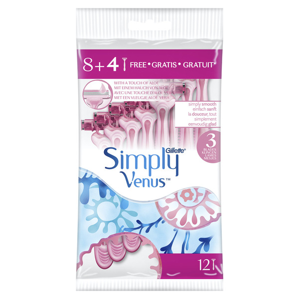 Buy Gillette Simply Venus Disposable Razors 8+4pcs and Personal Care ...