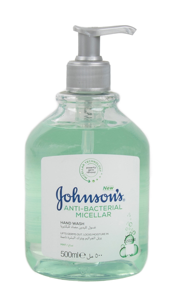 Buy Johnson's Antibacterial Micellar Hand Wash with Mint Scent 500ml ...