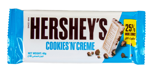 Buy Hershey's Cookies 'n' Creme Chocolate Bar 40g and Sweets & Snacks ...
