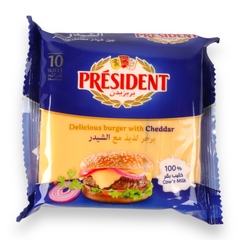 Buy President Burger Cheddar Cheese Pasteurized Processed (10 Slices ...