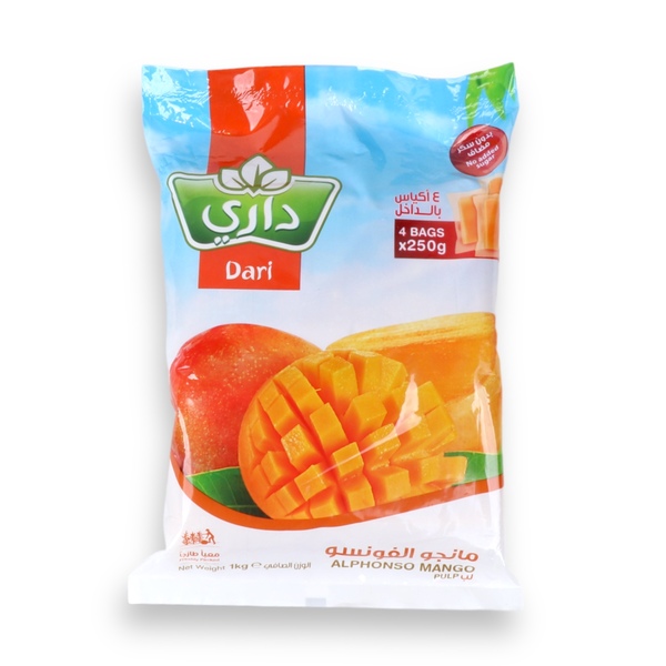 Buy Dari Frozen Alphonso Mango Pulp No Added Sugar 1kg and Frozen Food ...
