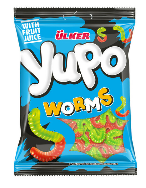 Buy Ulker Yupo Gummy Worms Fruit Flavored Candy with Fruit Juice 80g ...