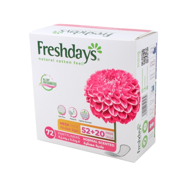 Freshdays Mega Pack Scented Pantyliners 52 Pantyliners +20 FREE - Danube