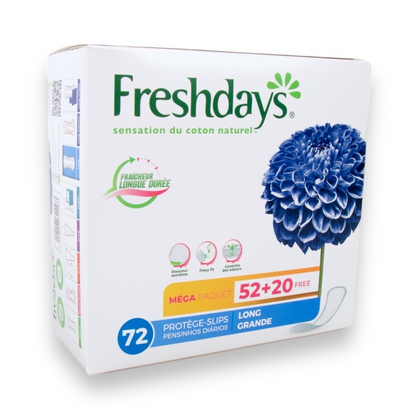 Freshdays Mega Pack Long Pantyliners 52 Pantyliners +20 FREE - Danube