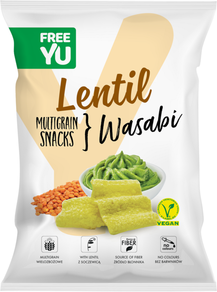 Buy FreeYu Multigrain Snacks Lentil Chips with Wasabi 70g and Imported Products online - Danube