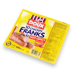 Doux Chicken Franks Cooked and Frozen Hot & Spicy 400 G - Danube