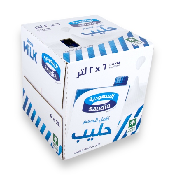 Buy Saudia Whole Milk 6*2L and Dairy & Eggs online - Danube