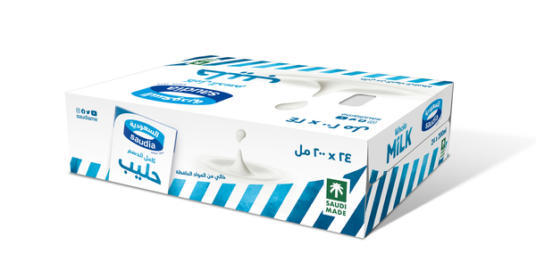 Buy Saudia Whole Milk 24*200ml and Dairy & Eggs online - Danube