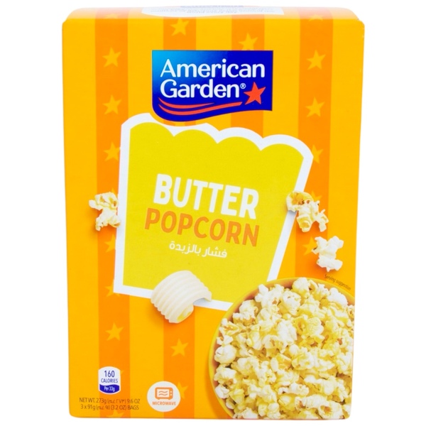 Buy American Garden Butter Microwave Popcorn (3 Bags) 273g and Sweets ...
