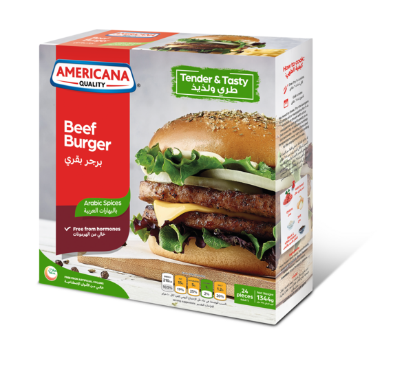 Americana Beef Burger Arabic Spices 1344 G - Danube
